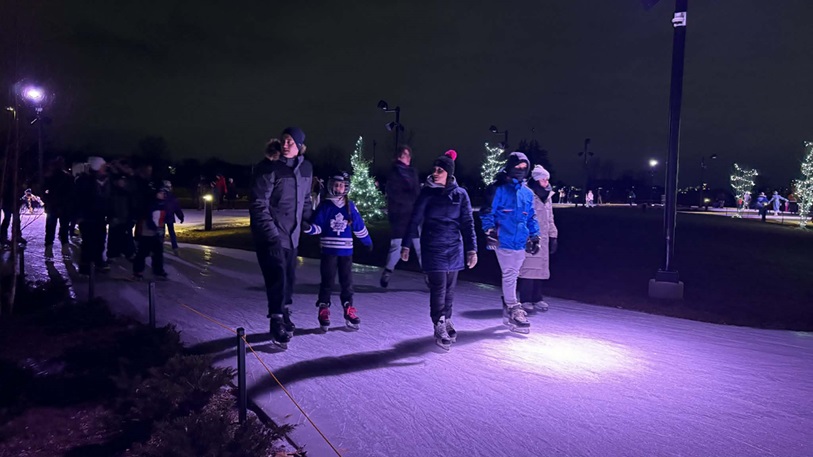 LaSalle community glides into winter on newly opened skate trail
