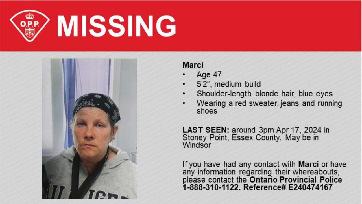 Essex County OPP searching for missing 47-year-old woman