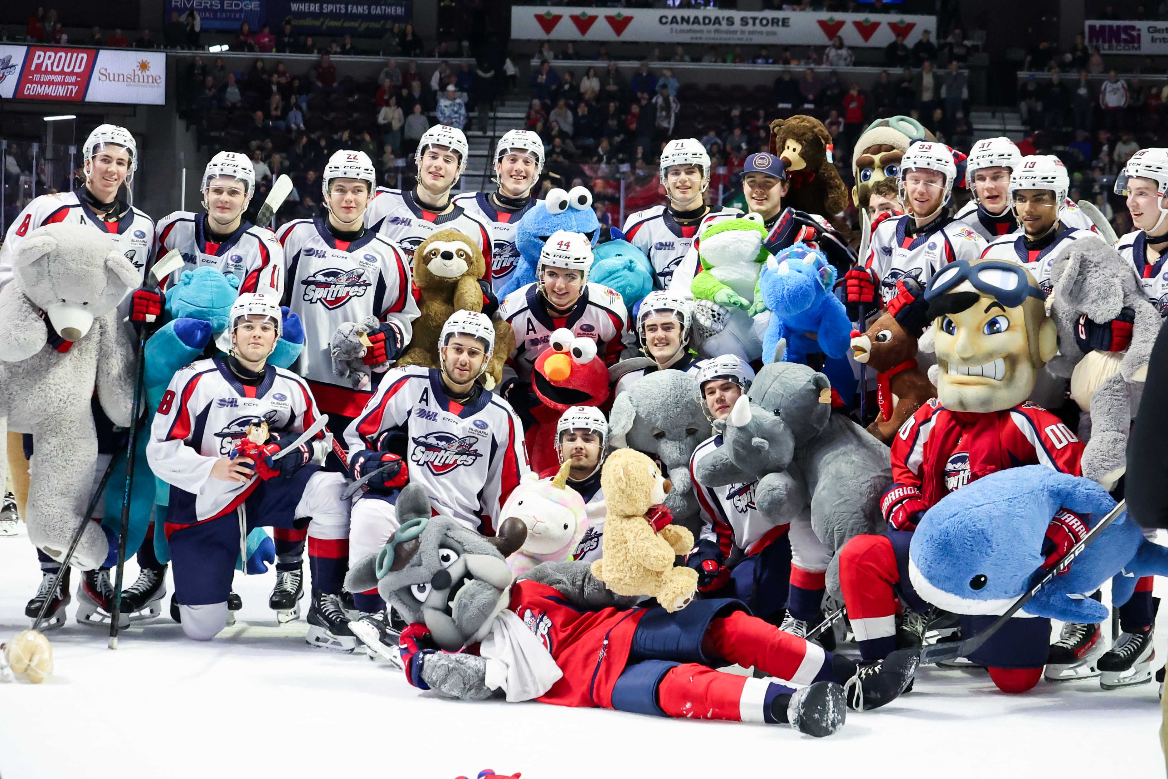 Close to 4,000 stuffed animals collected at annual Windsor Spitfires ...