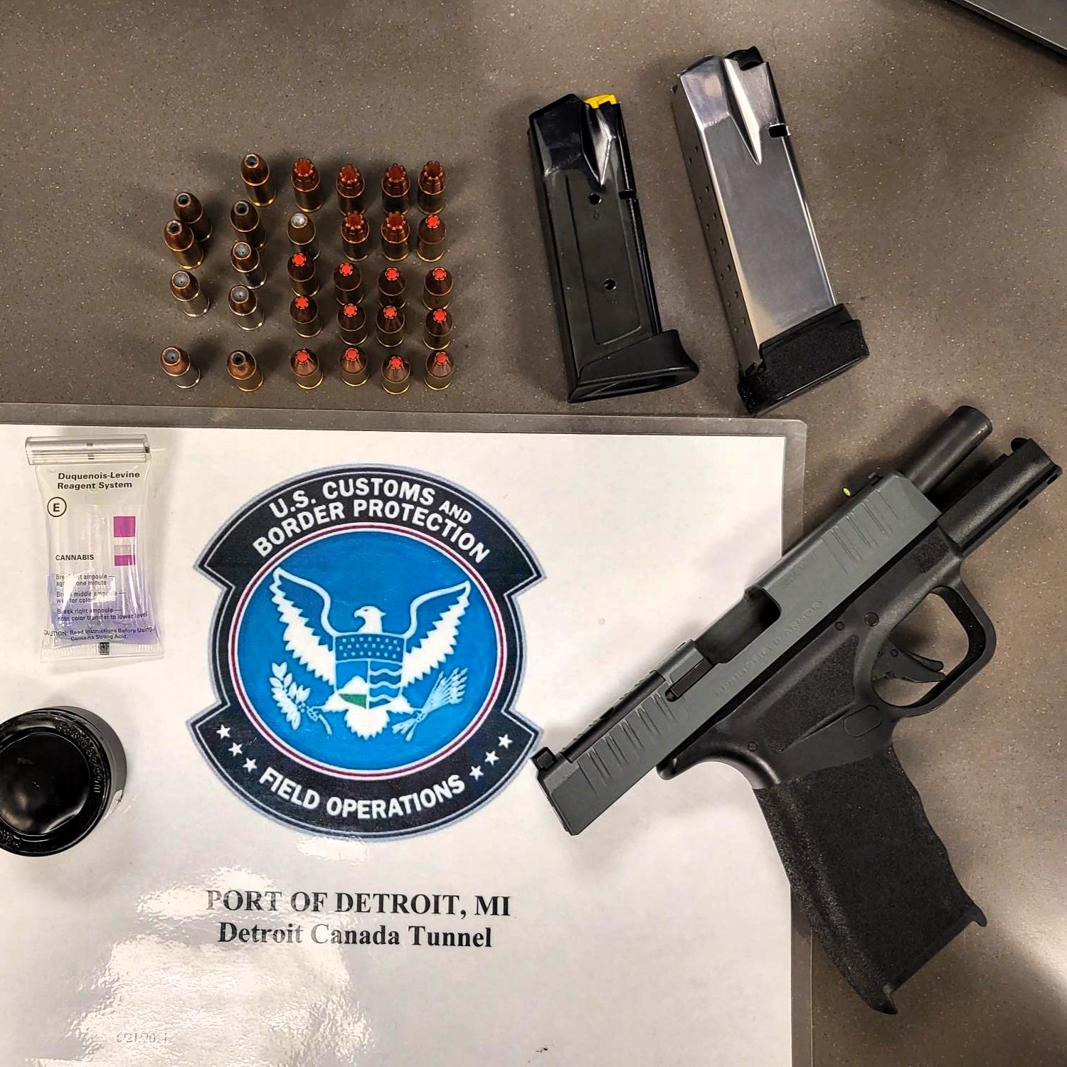 Gun and ammo seized at Windsor-Detroit Tunnel