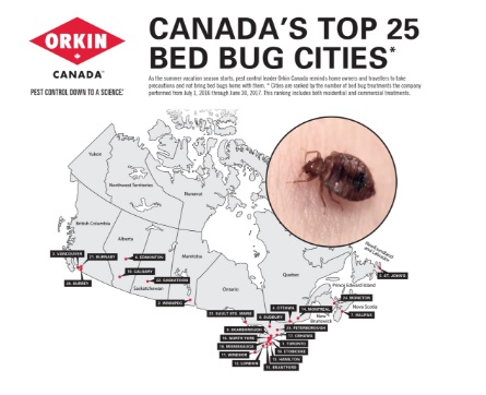 Top Bed Bug Cities In Canada Released By Orkin Canada