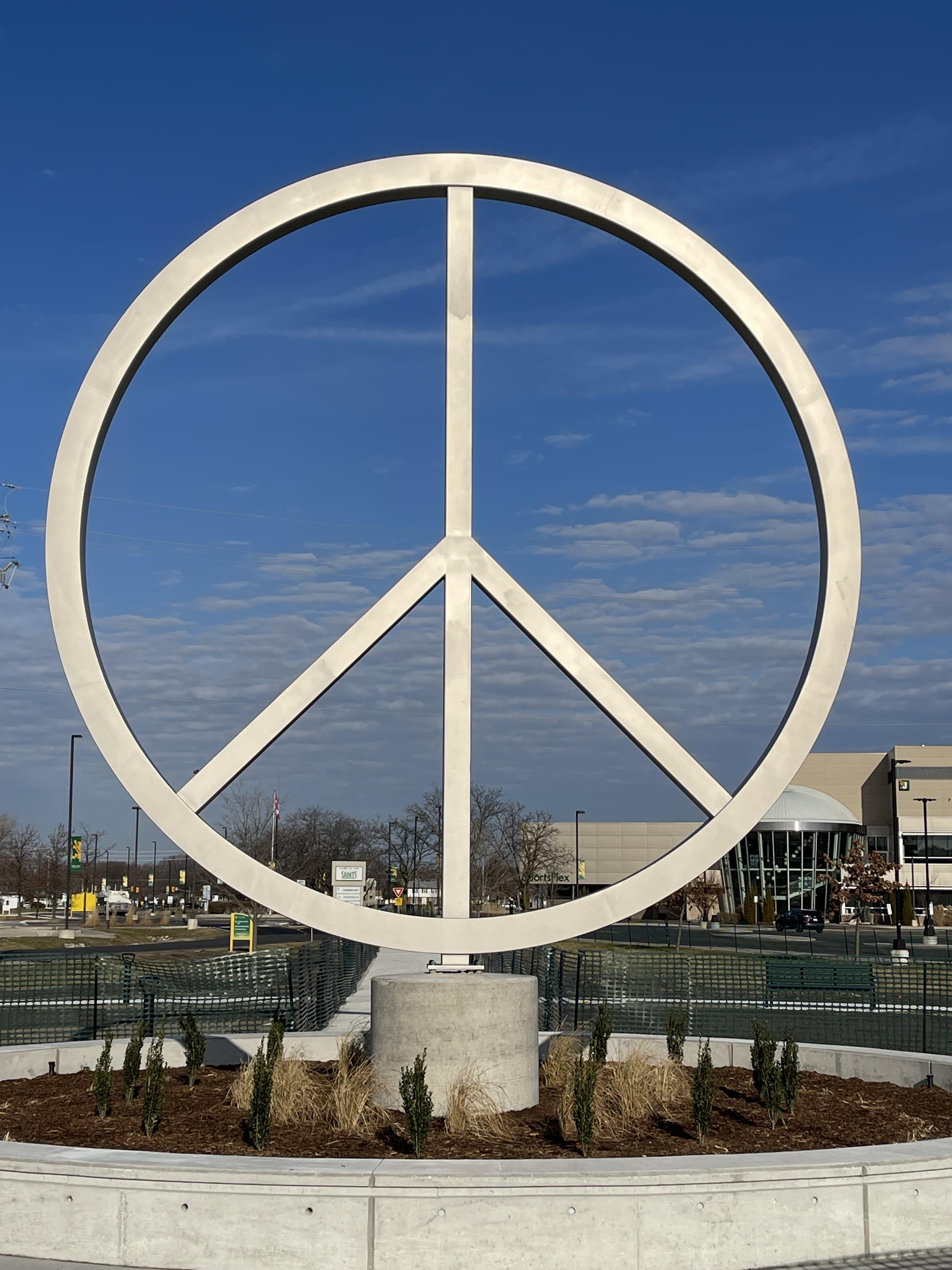 Giant peace sign installed at St. Clair College