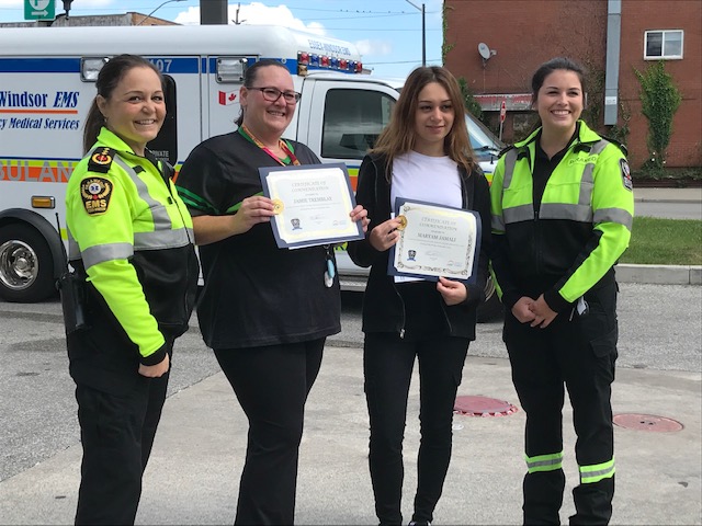 Two convenience store workers recognized for life saving actions after matchete attack